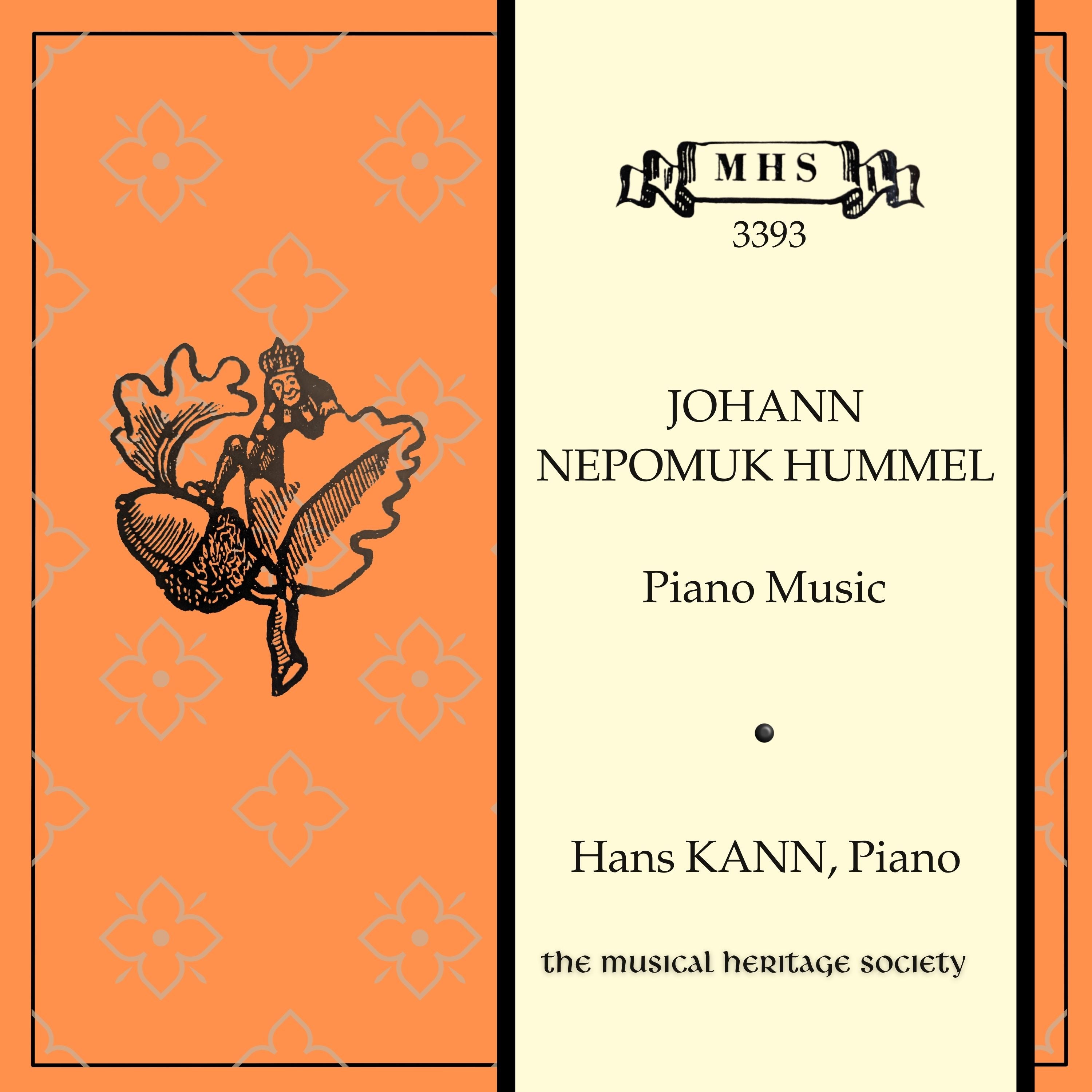 Hummel: Piano Music - Hans Kann, fortepiano – The Musical Heritage Society